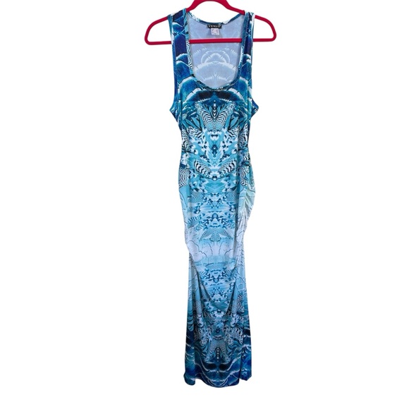 VENUS | Dresses | Venus Blue Maxi Dress Xl Bodycon Sleeveless Ombre ...
